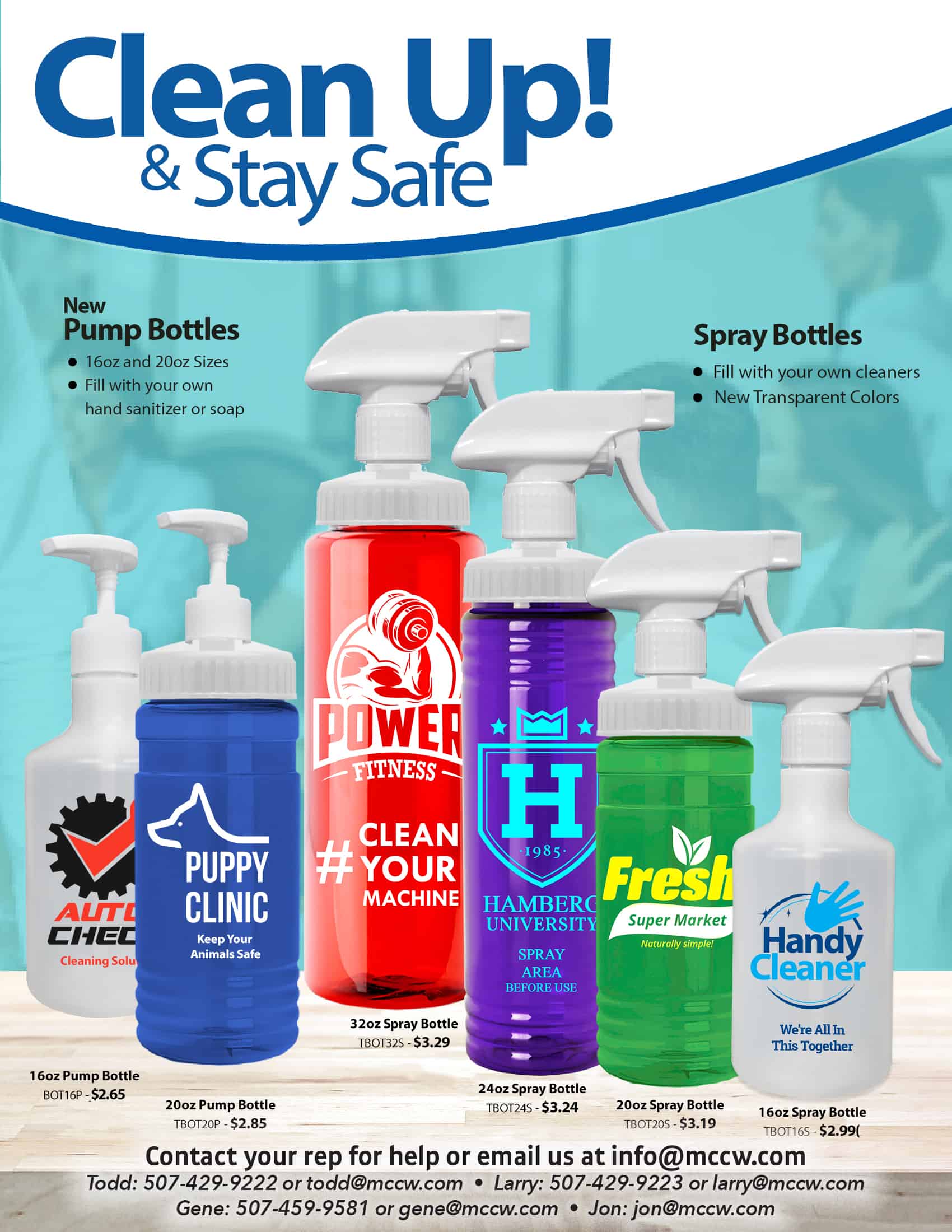Clean Up & Stay Safe – Pump/Spray Bottle Sale